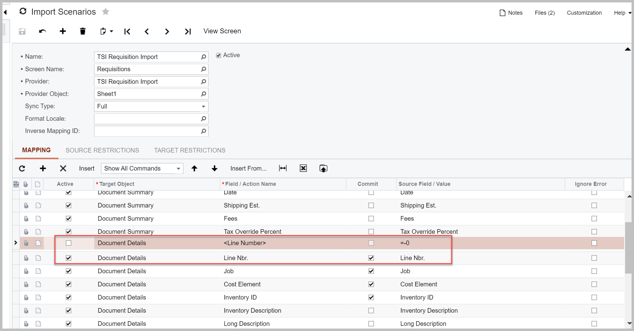 Update multiple line with one Import Scenario • Everything Else • Acumatica User Group Forums