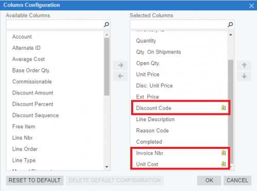Column Configuration • Everything Else • Acumatica User Group Forums