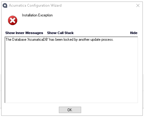 AcumaticaDB Locked • Everything Else • Acumatica User Group Forums