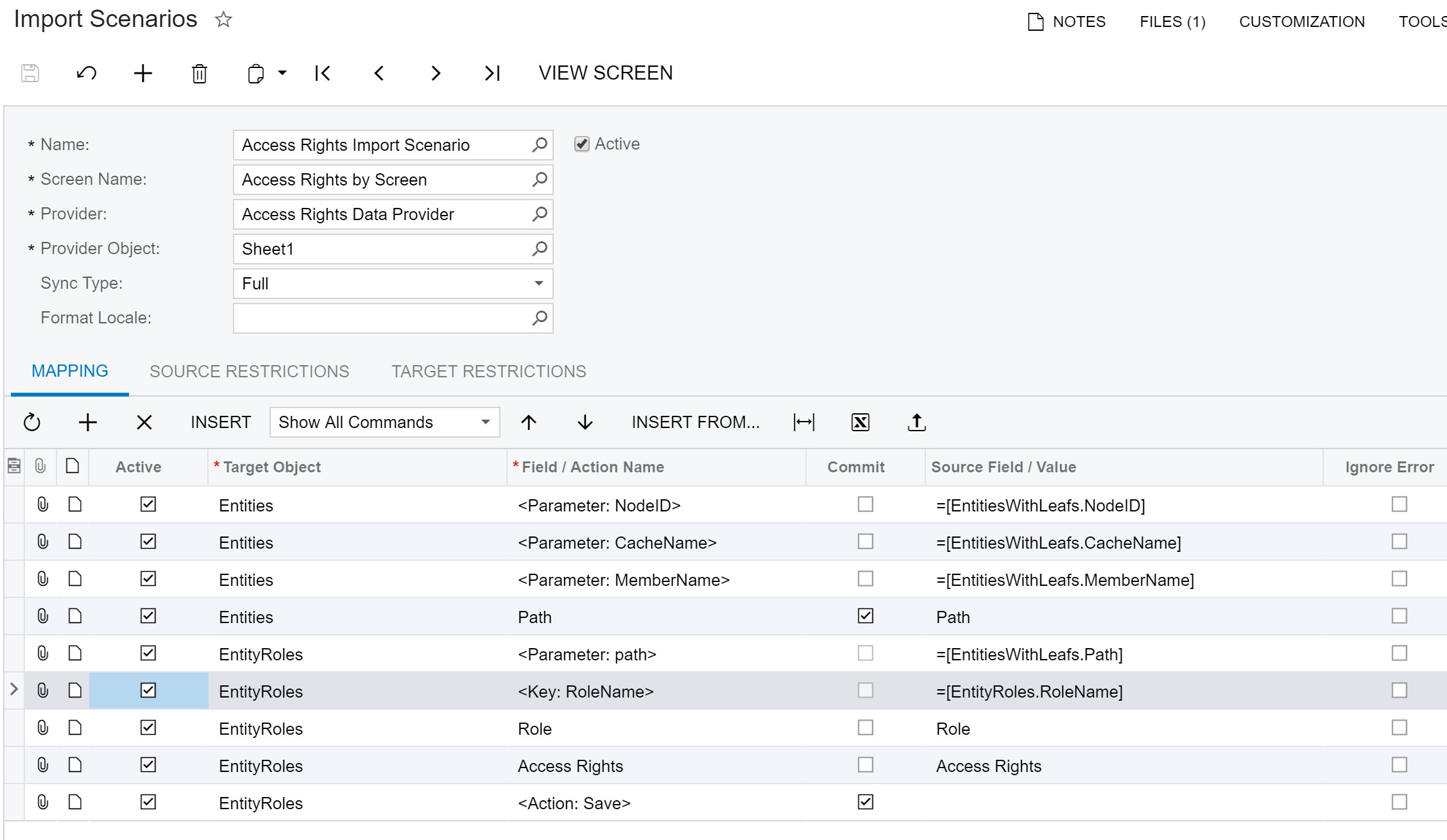 Acumatica Import Scenario (Access Rights by Role) • Everything Else • Acumatica User Group Forums