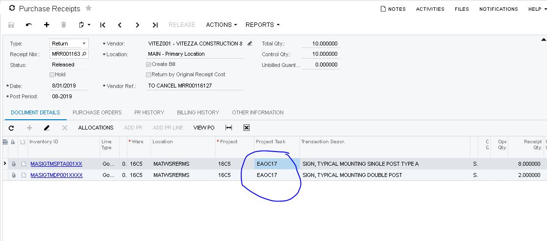 Wrong Process Of Return Receipt • Acumatica Generic Inquiries And Pivot Tables • Acumatica User