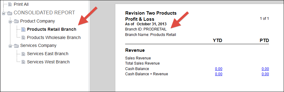 Branchid Column Set • Acumatica Analytical Report Manager Financial Report Writer