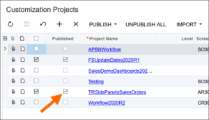 Publishing an Acumatica Customization Project