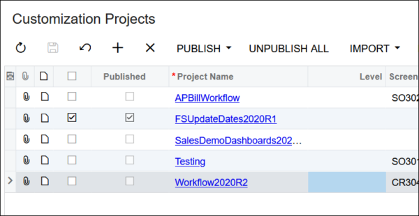 Publishing an Acumatica Customization Project
